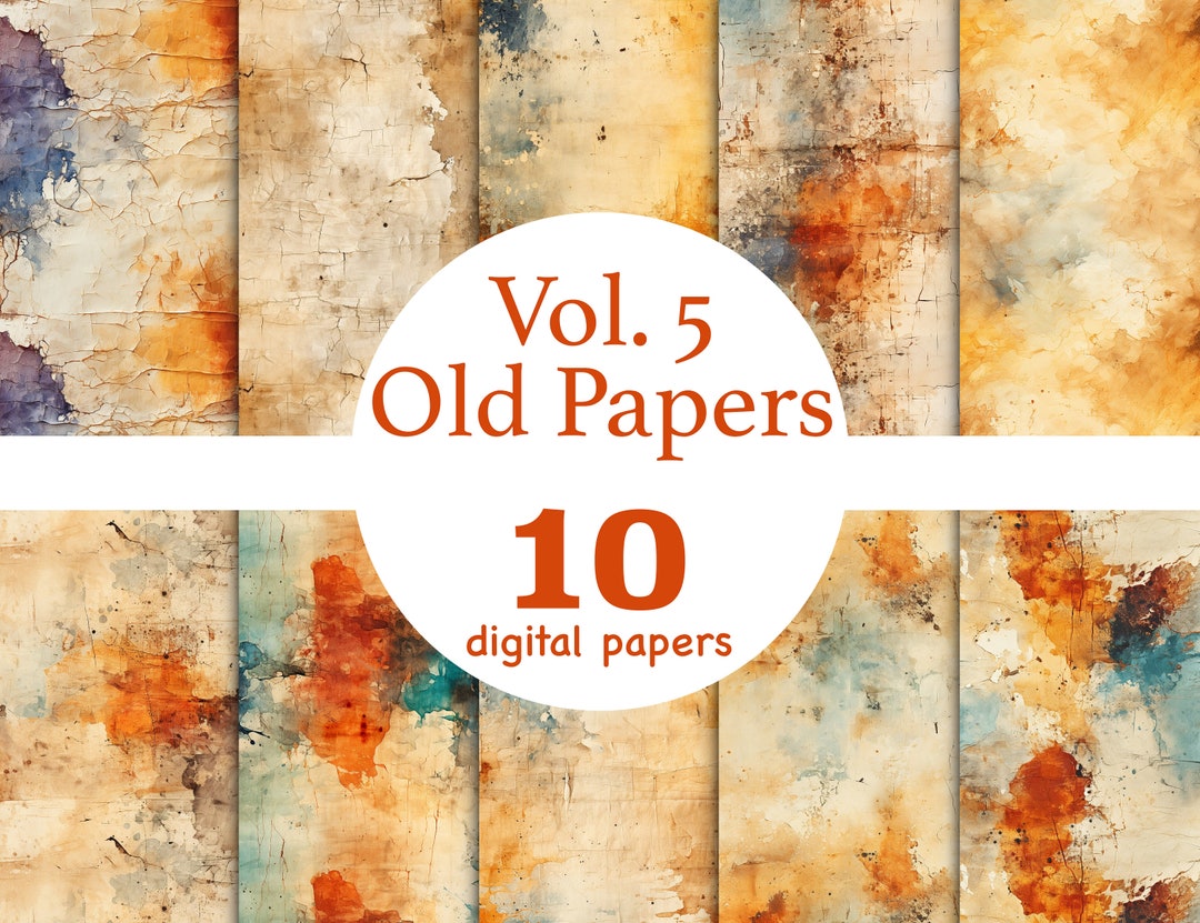 Old Paper Textures, Grunge Background Paper Set, Antique Documents ...