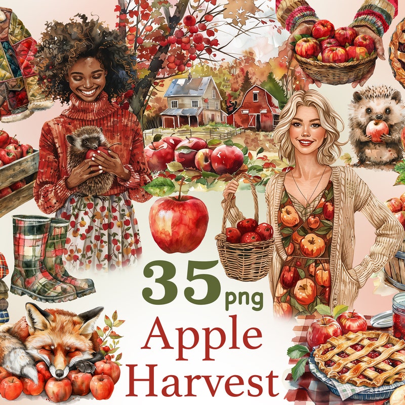 Apple Clipart - Etsy