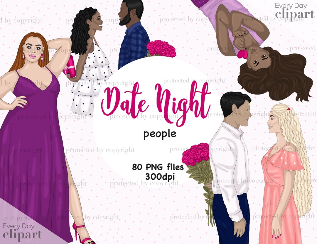 Valentines Day Girl Clipart, Valentines Day Illustrations, Love Couple ...