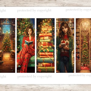 Christmas Bookmarks Printable: Holiday Reading Gift (digital Download ...