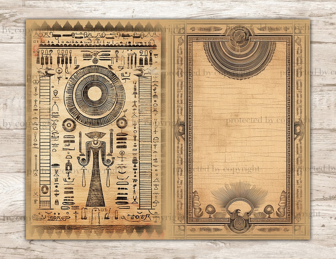 Egyptian Junk Journal Kit: Ancient Pyramid Collage Pages (digital ...