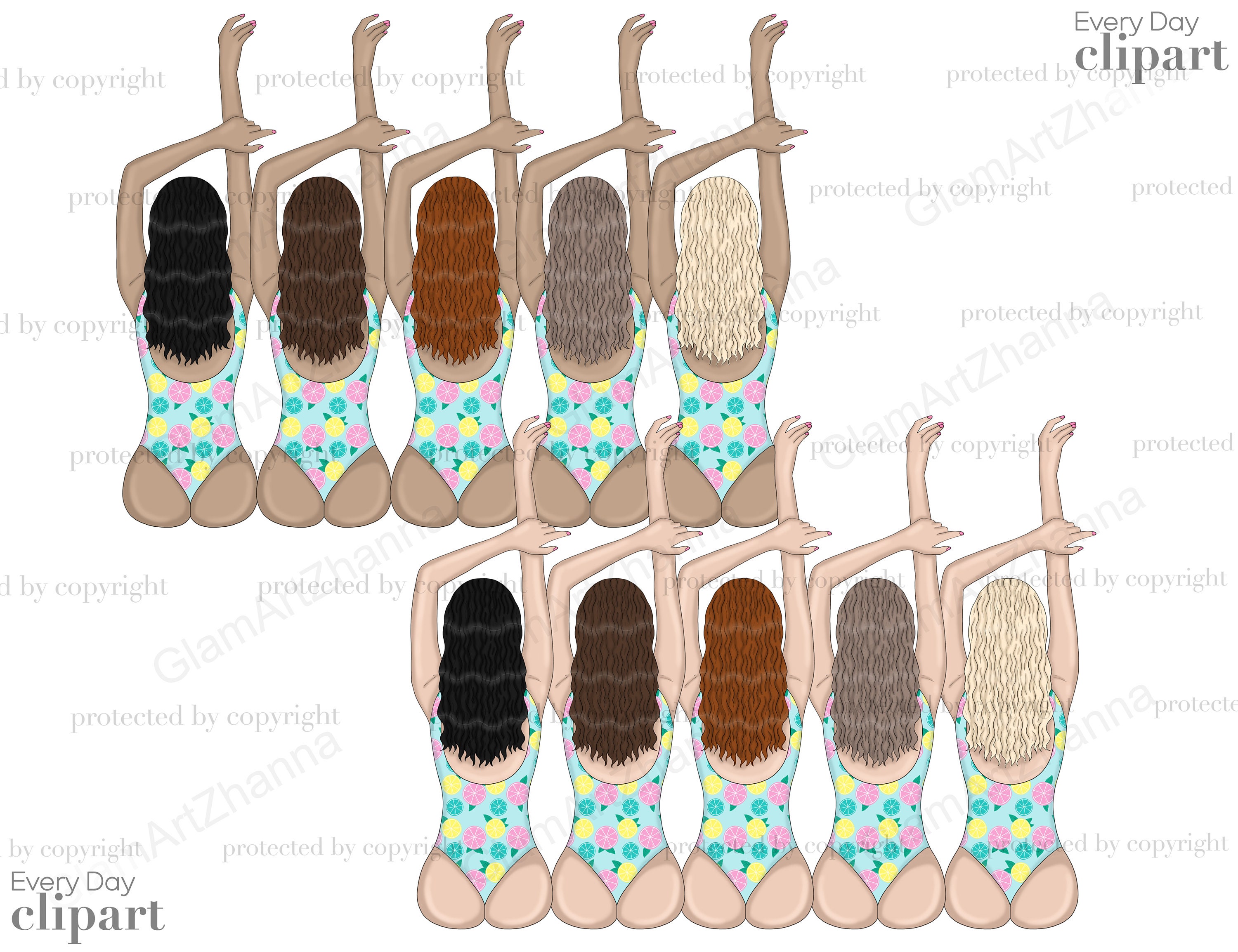 Pool Woman Clipart Swimming Pool Clipart Pool Party Girl - Etsy