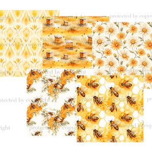 Honey Bee Digital Paper, Honey Bee Sealed Pattern, Honey Bees Digital ...