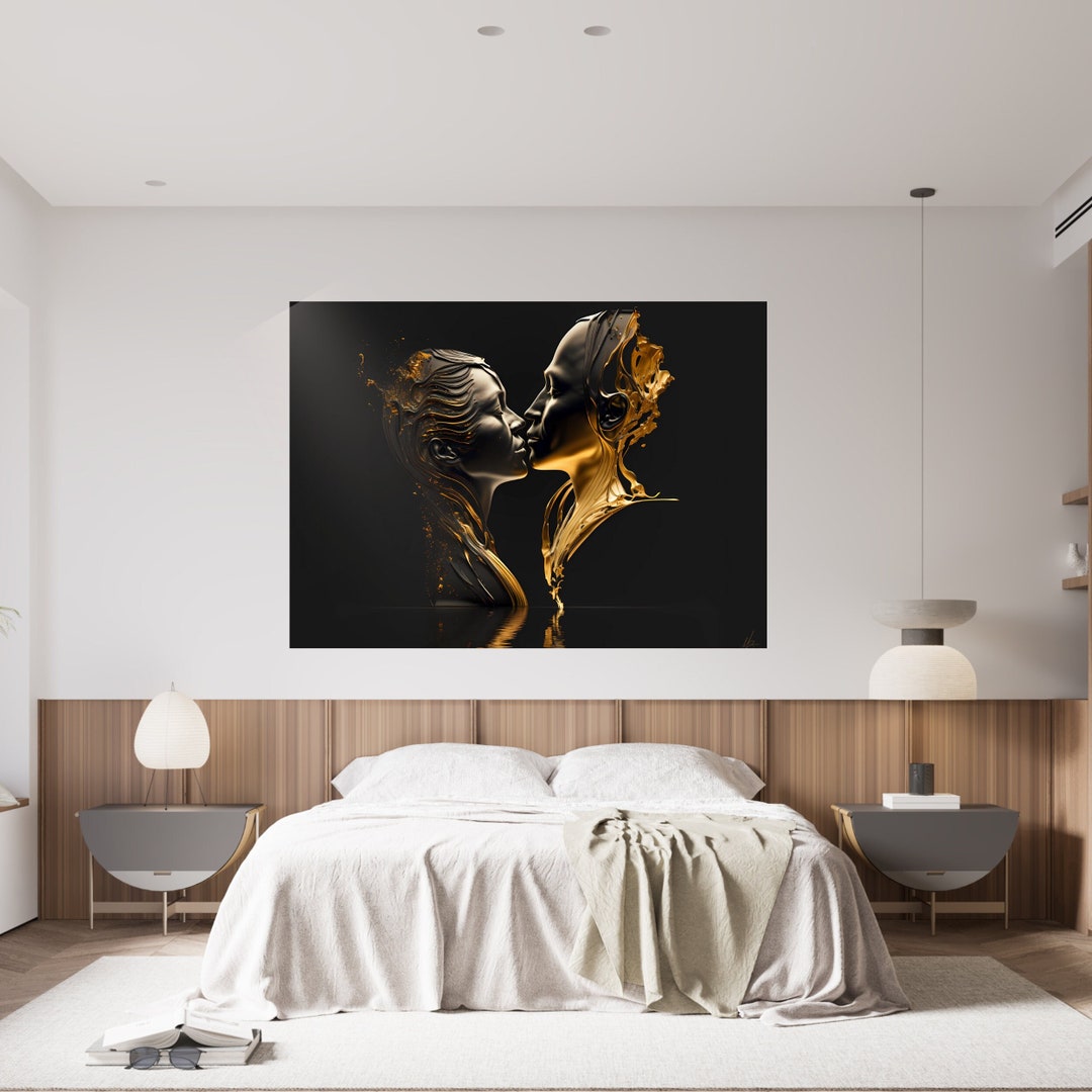 Couple Wall Art, Framed Art, Couple Kissing Art, Home Decor, Home Wall ...