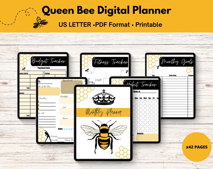Trendy Queen Bee Work From Home Planner - PDF Download- Good Notes App ...