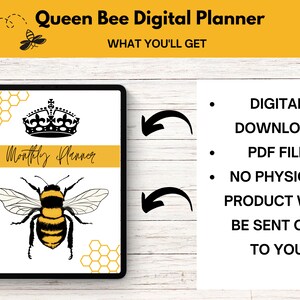 Trendy Queen Bee Work From Home Planner - PDF Download- Good Notes App ...