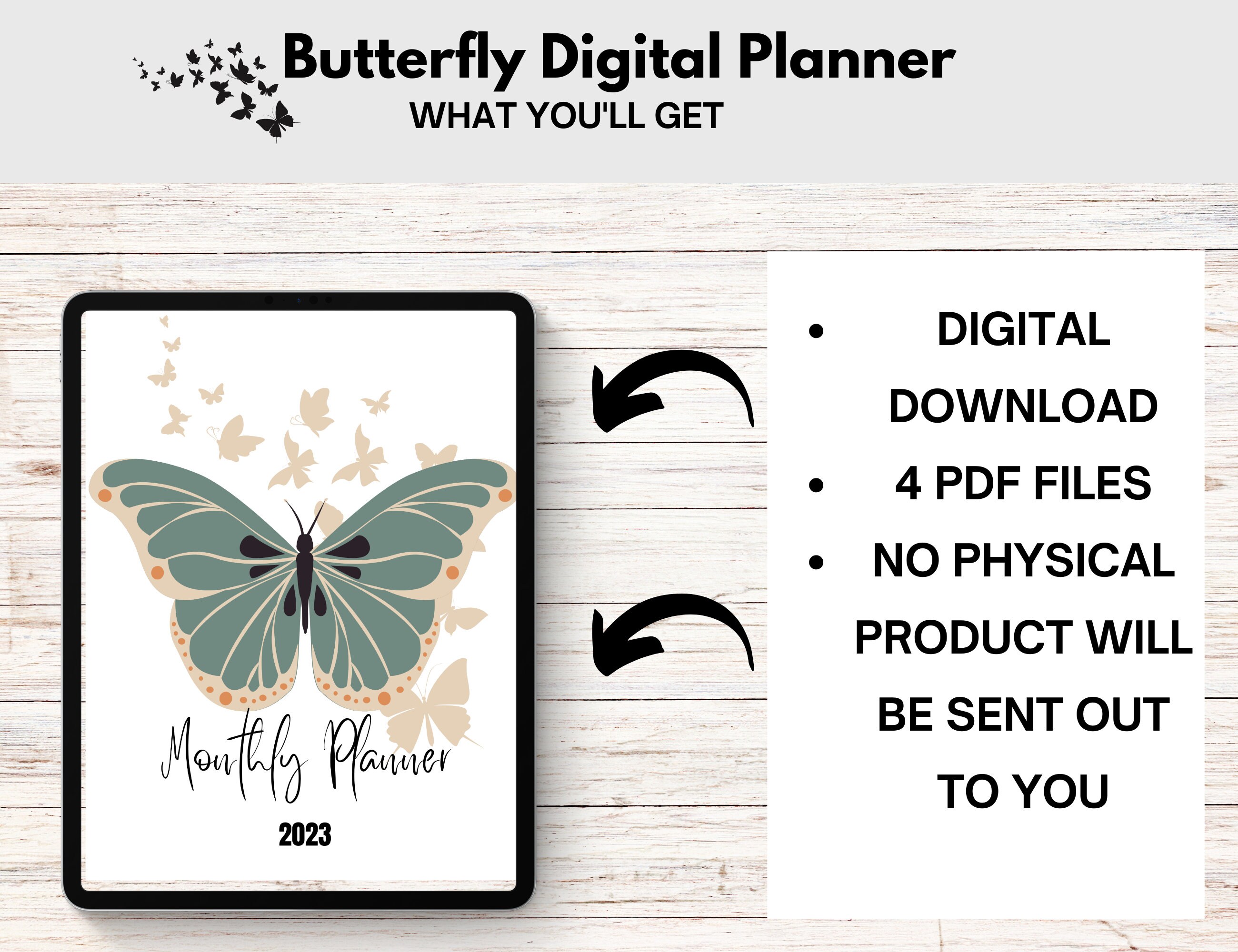 Butterfly Digital Planner - Weight Loss Tracker - PDF Download ...