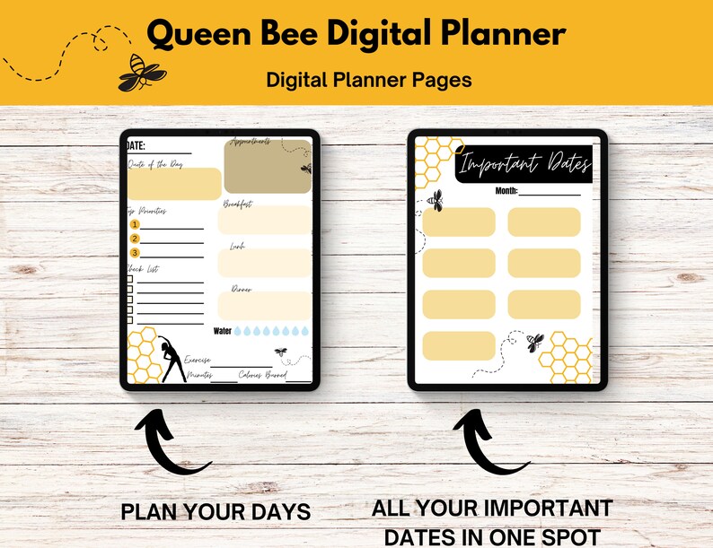 Trendy Queen Bee Work From Home Planner - PDF Download- Good Notes App ...