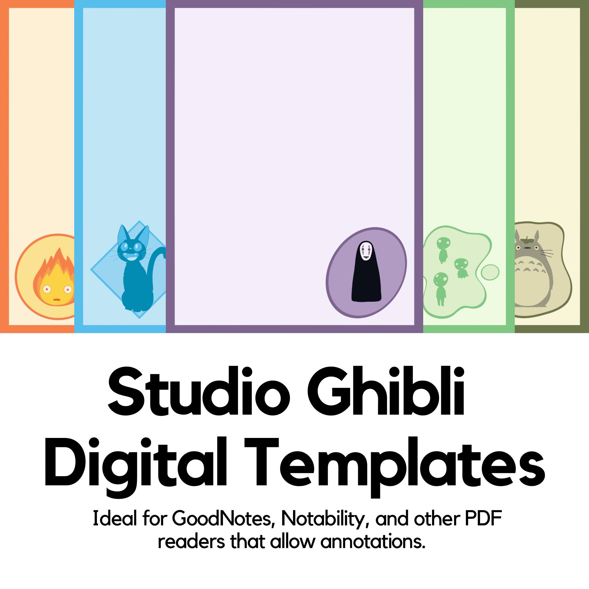 Aesthetic Studio Ghibli Page Templates for Goodnotes and Notability - Etsy