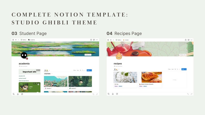 Complete Notion Template: Aesthetic Studio Ghibli Theme - Etsy Canada