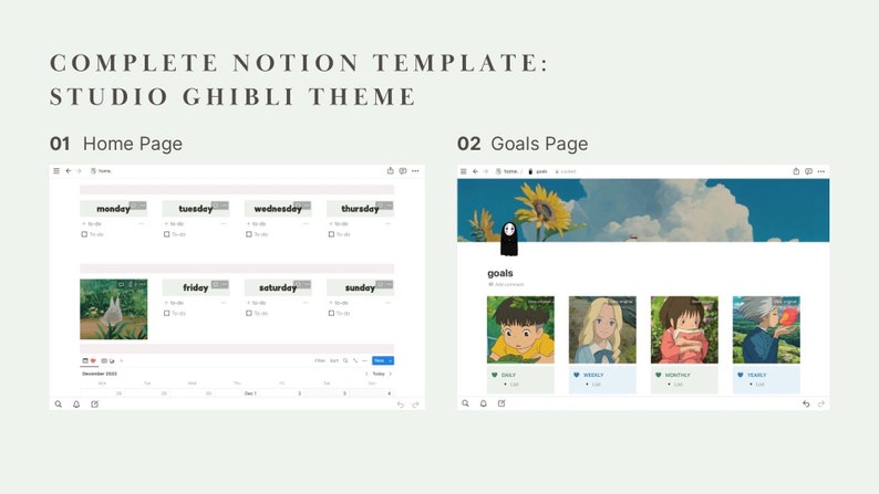 Complete Notion Template: Aesthetic Studio Ghibli Theme - Etsy
