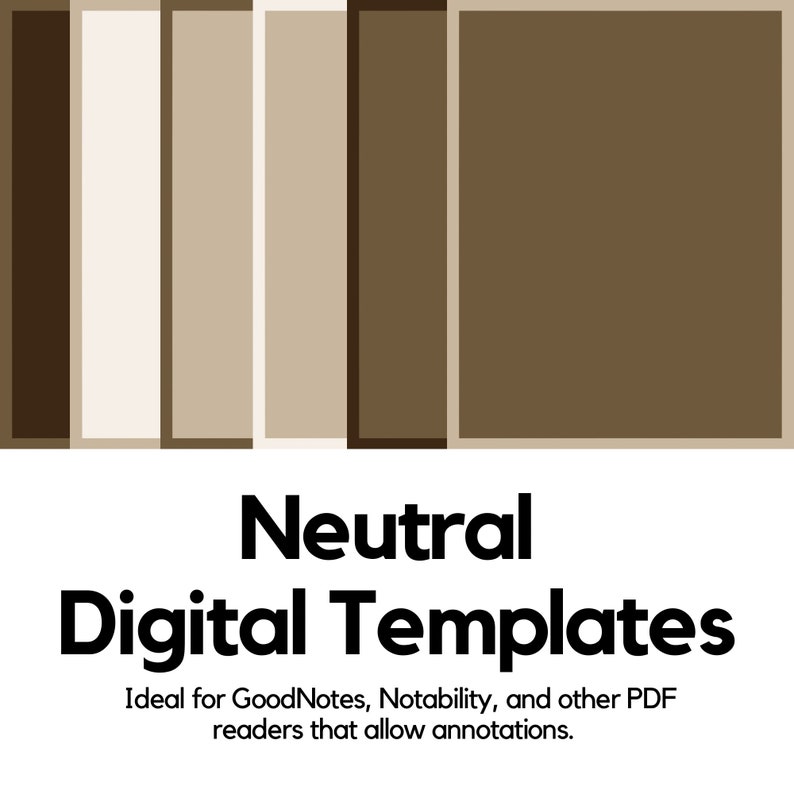 Aesthetic Neutral Digital Page Templates for Goodnotes and Notability ...