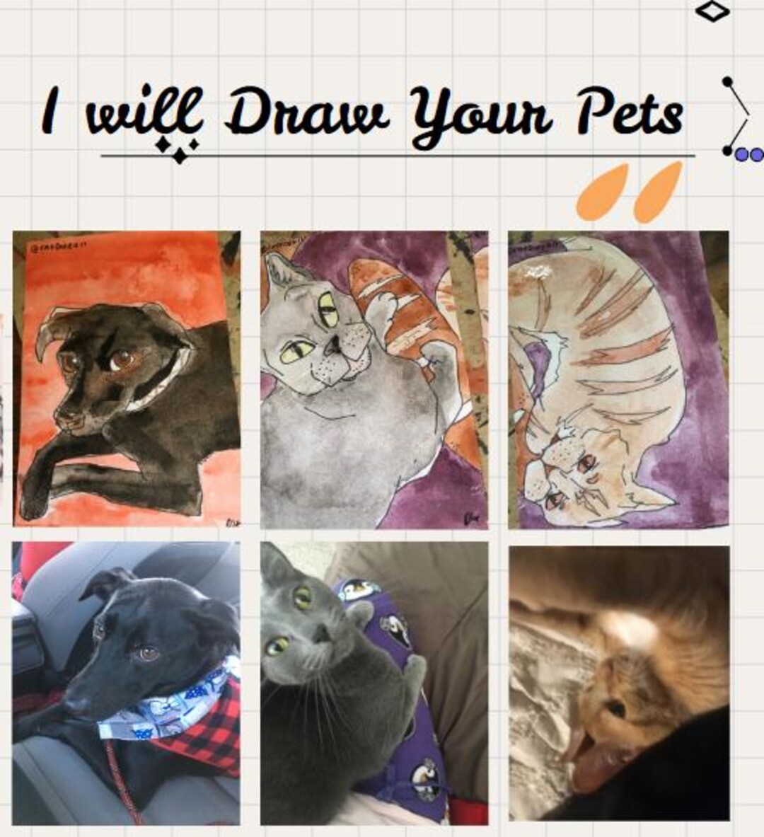 Pet Portraits From My @i-will-draw-your-pets Block - Etsy
