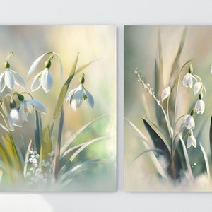 Snowdrop Flowers Art Snowdrop Digital Art Print Flower Digital Wall Art ...