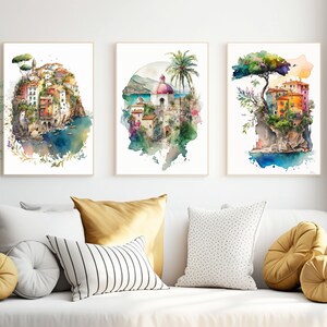 5 Piece Wall Art, Italian Wall Art, Wall Hangings, Italian Riviera Art ...