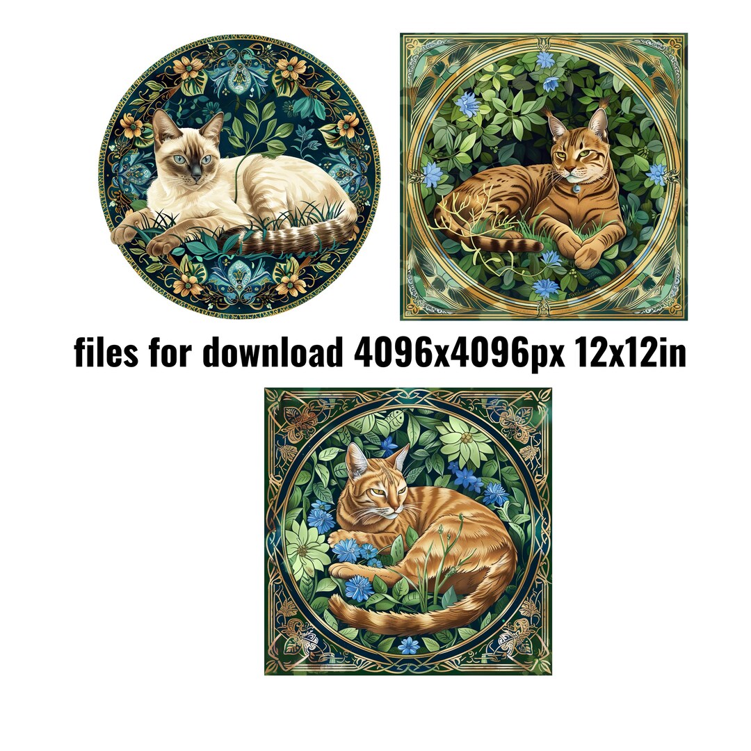 Set of 15 Art Nouveau Cat Prints - William Maurice - Digital Download ...