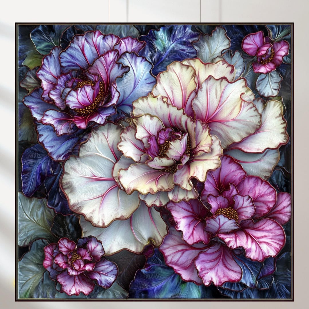 Victorian Stained Glass Flower Painting Set: Golden Age Art (JPG Files ...