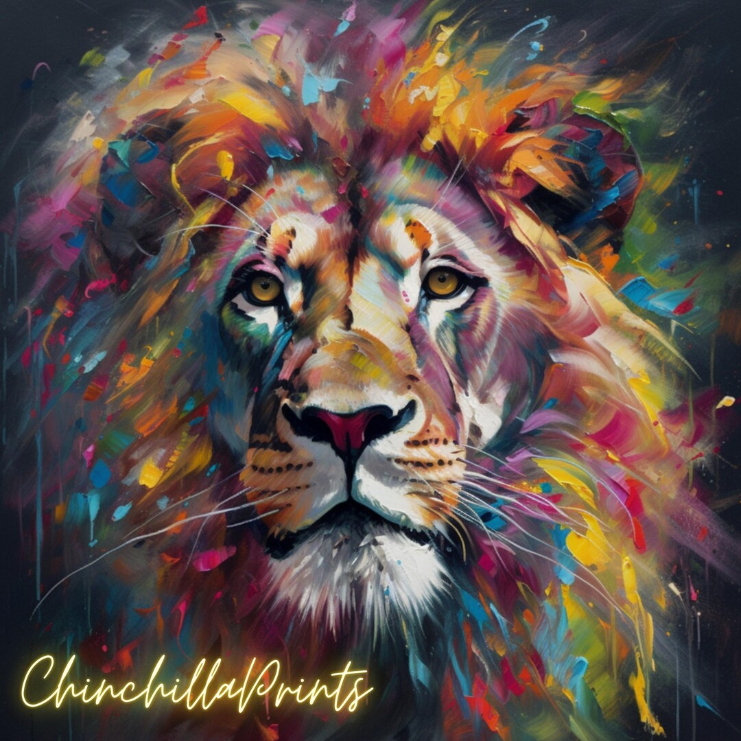 Printable Lion in the Jungle, Wolves Wall Art, Maximalist Animal Prints ...