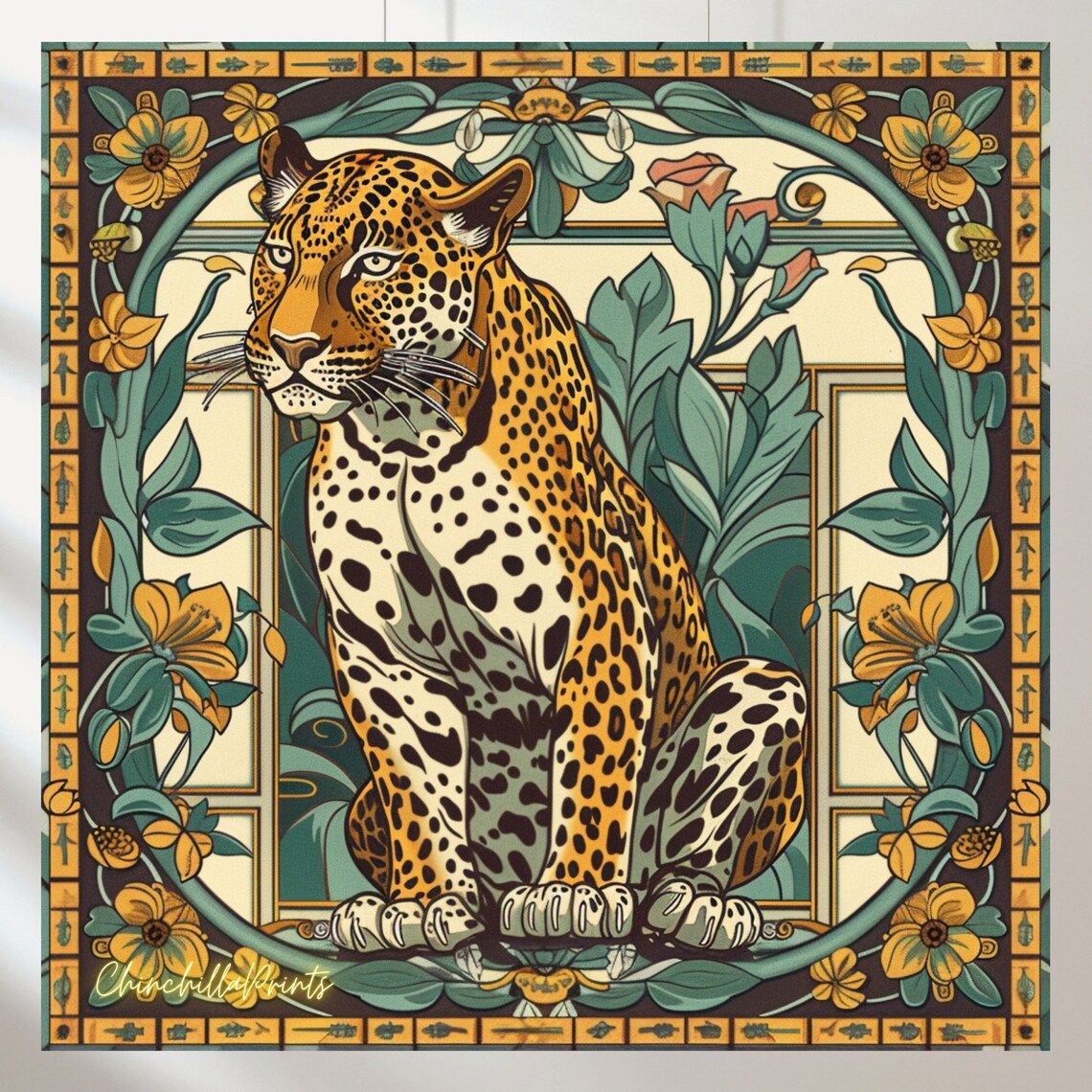 Art Nouveau Leopard Print: Tropical Tile Decor (digital Download ...