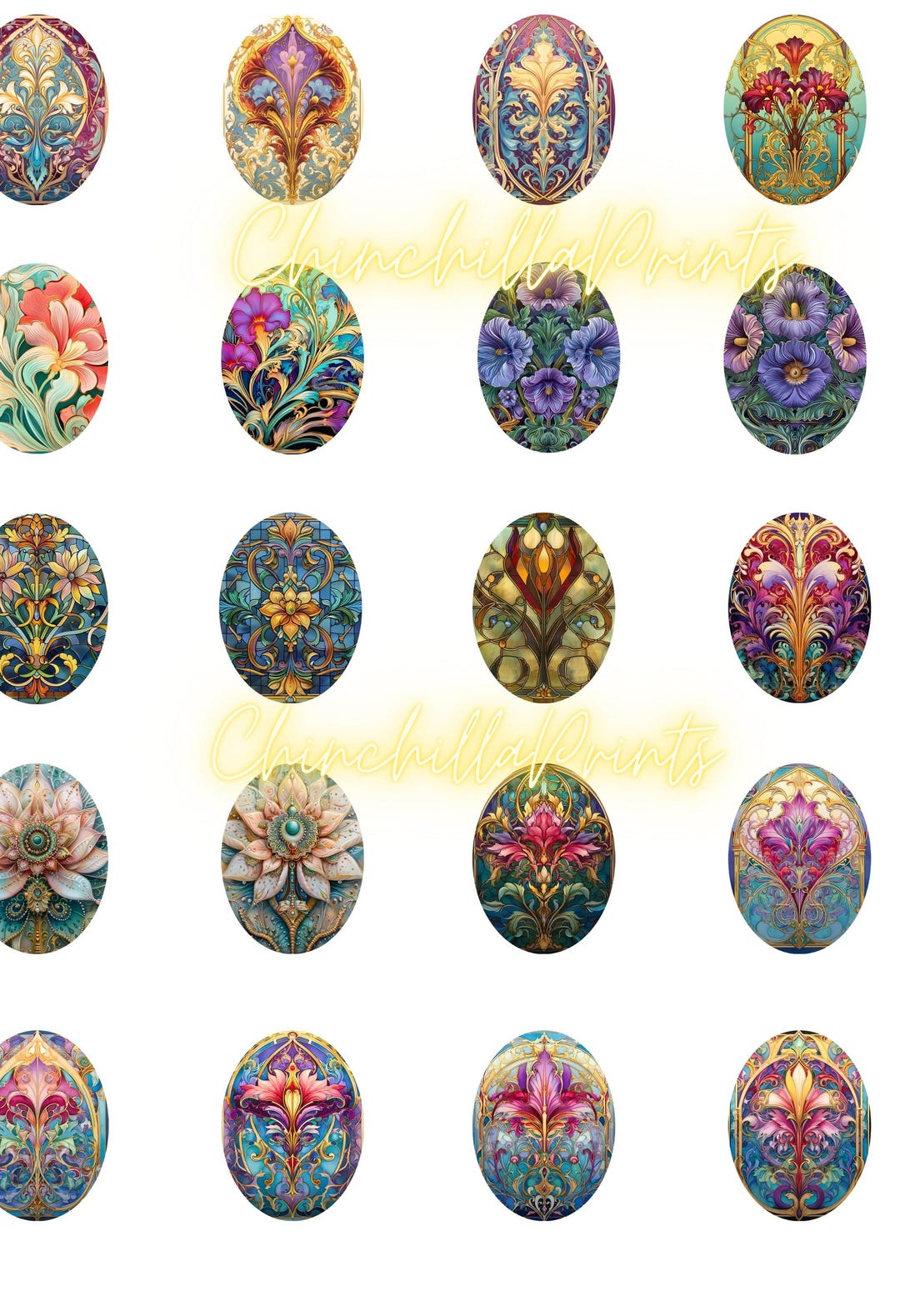 Cabochon Design 30x40mm Flowers Art Nouveau Art Deco Print Images ...