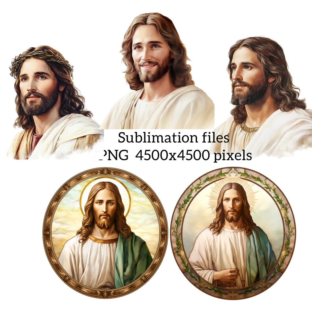 Jesus Transparent Background PNG Files Sublimation Digital Downloads ...