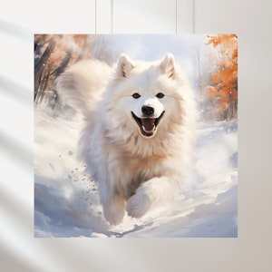 Samoyed Wall Decor, Samoyed Poster, Dog Art, Samoyed Home Decor ...