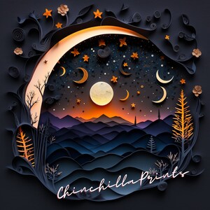 Quilling Art Printable Quilling Night Sky Bedroom Wall Art Night Sky ...