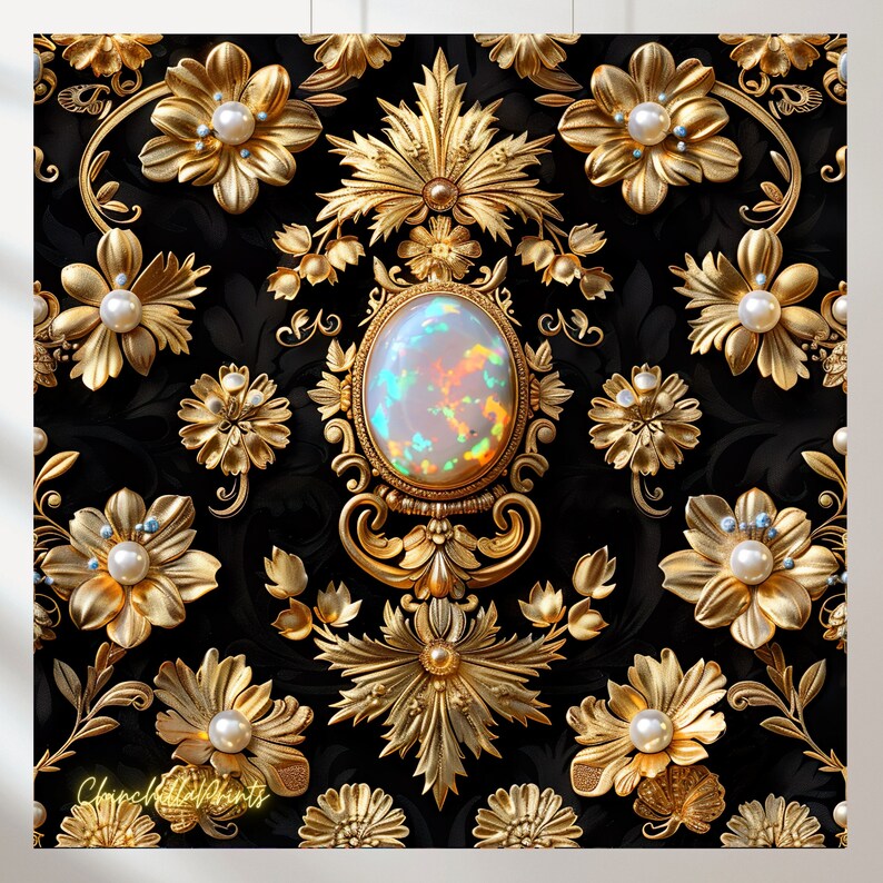 Seamless Patterns With Precious Stones, Opal in Seamless Patterns ...