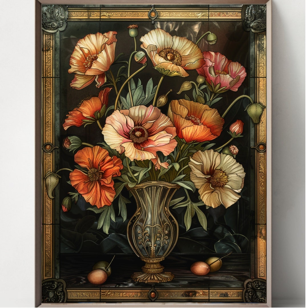 Victorian Painting , Victorian Flower Painting, Victorian Art, Golden ...
