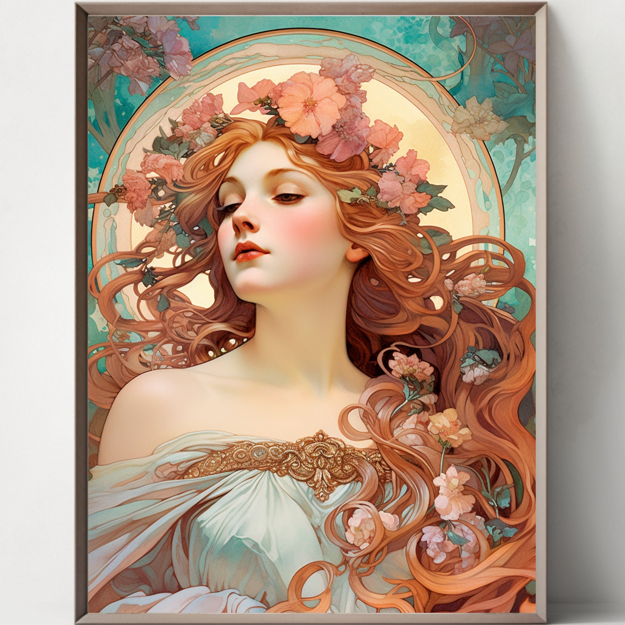 Art Nouveau Woman, Women's Images in the Style of Alphonse Mucha, Art ...