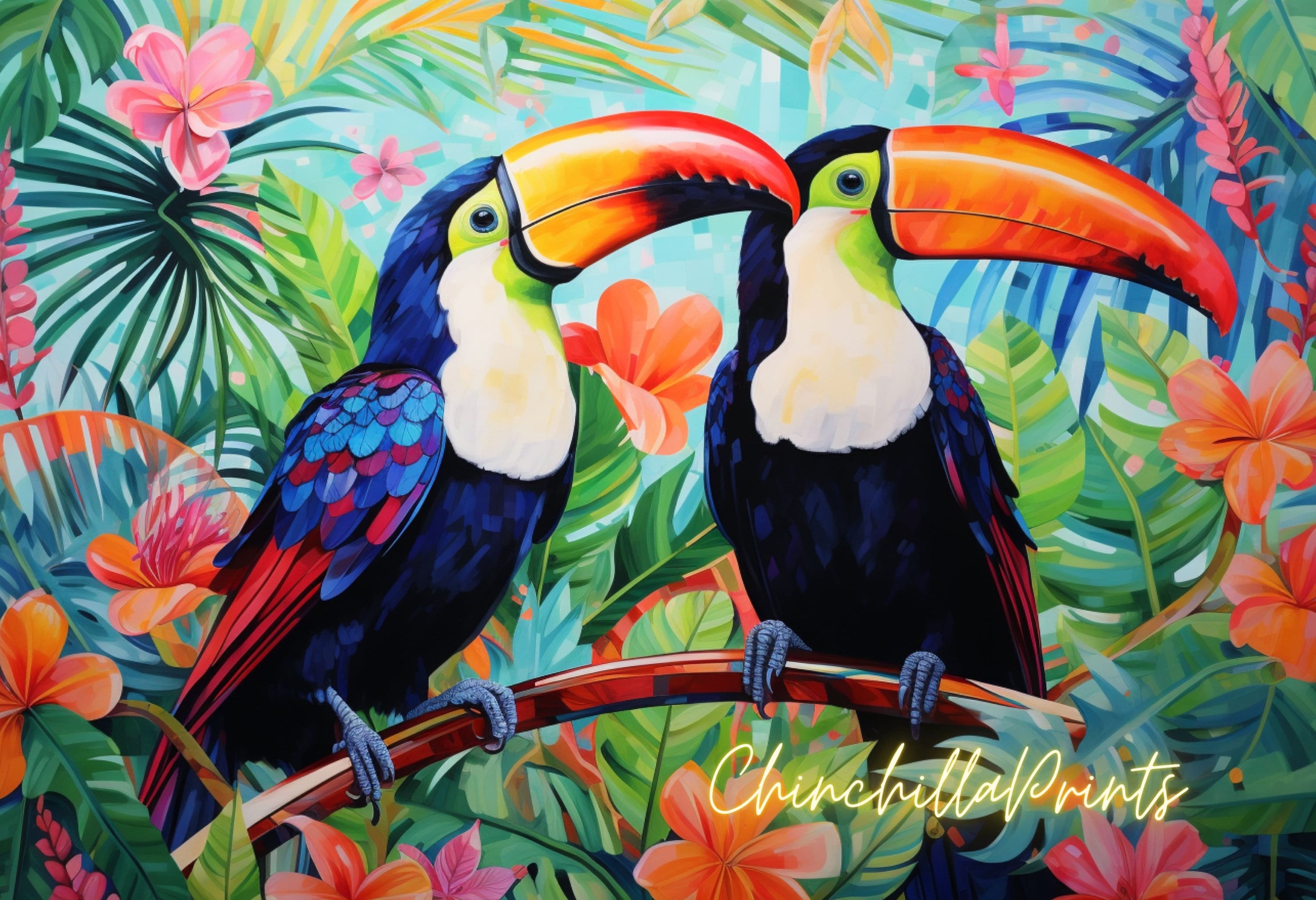Toucans. Toucan Art Print. Toucans Painting. Wall Decor With Toucans ...