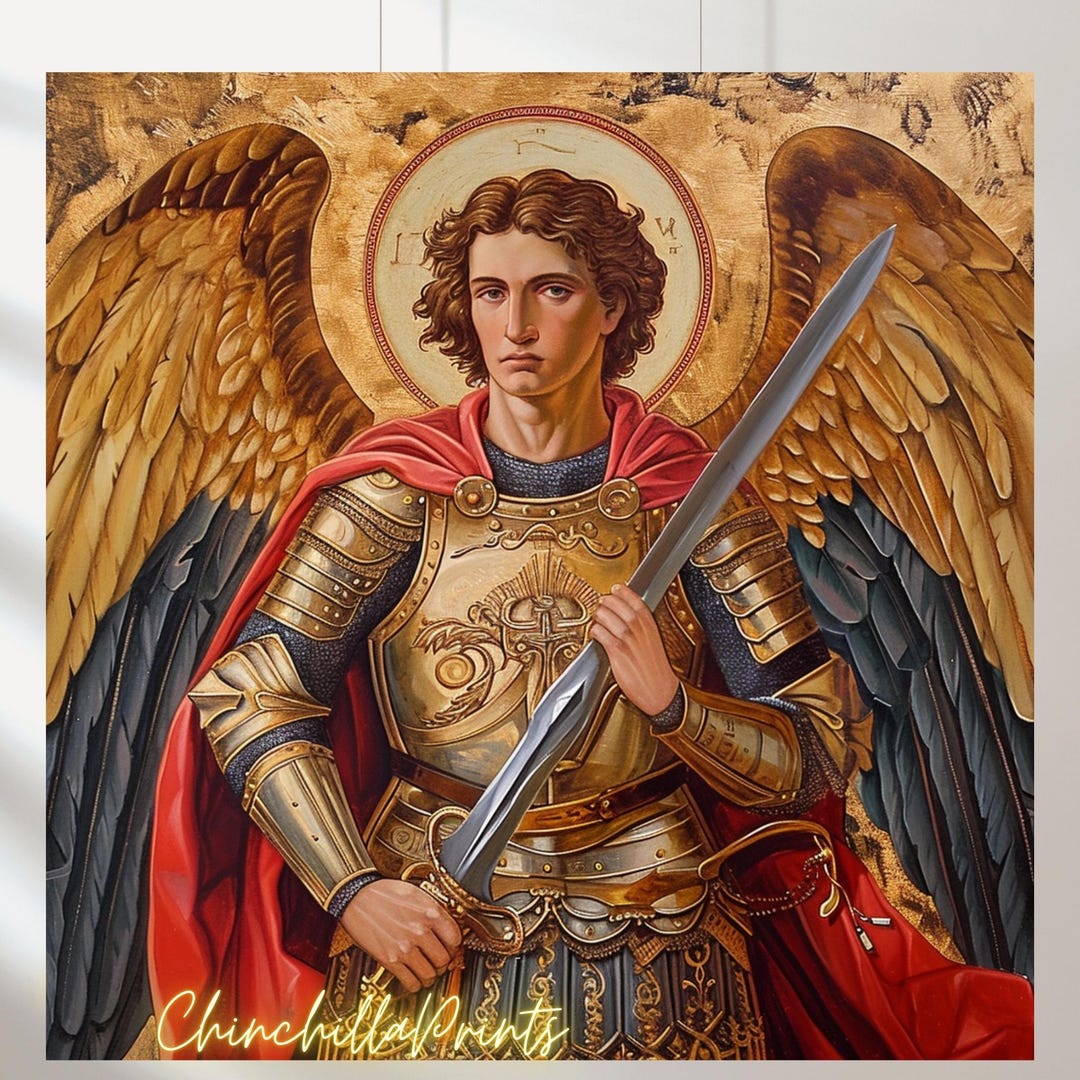 Archangel Michael Set of 5, Archangel, Head of the Holy Army of Angels ...