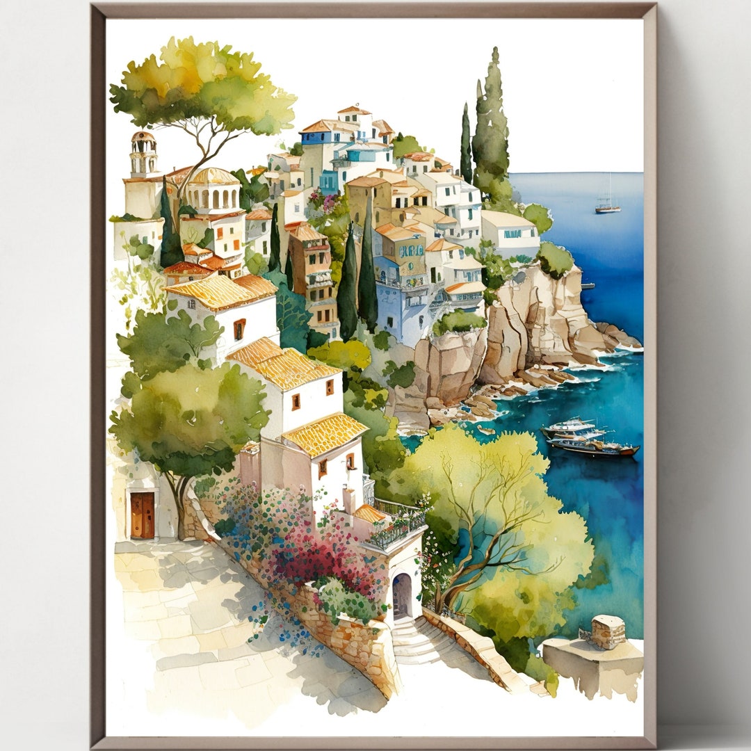 5 Piece Wall Art, Italian Wall Art, Wall Hangings, Italian Riviera Art ...