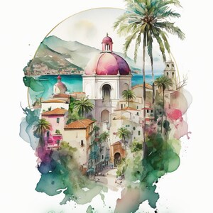 5 Piece Wall Art, Italian Wall Art, Wall Hangings, Italian Riviera Art ...