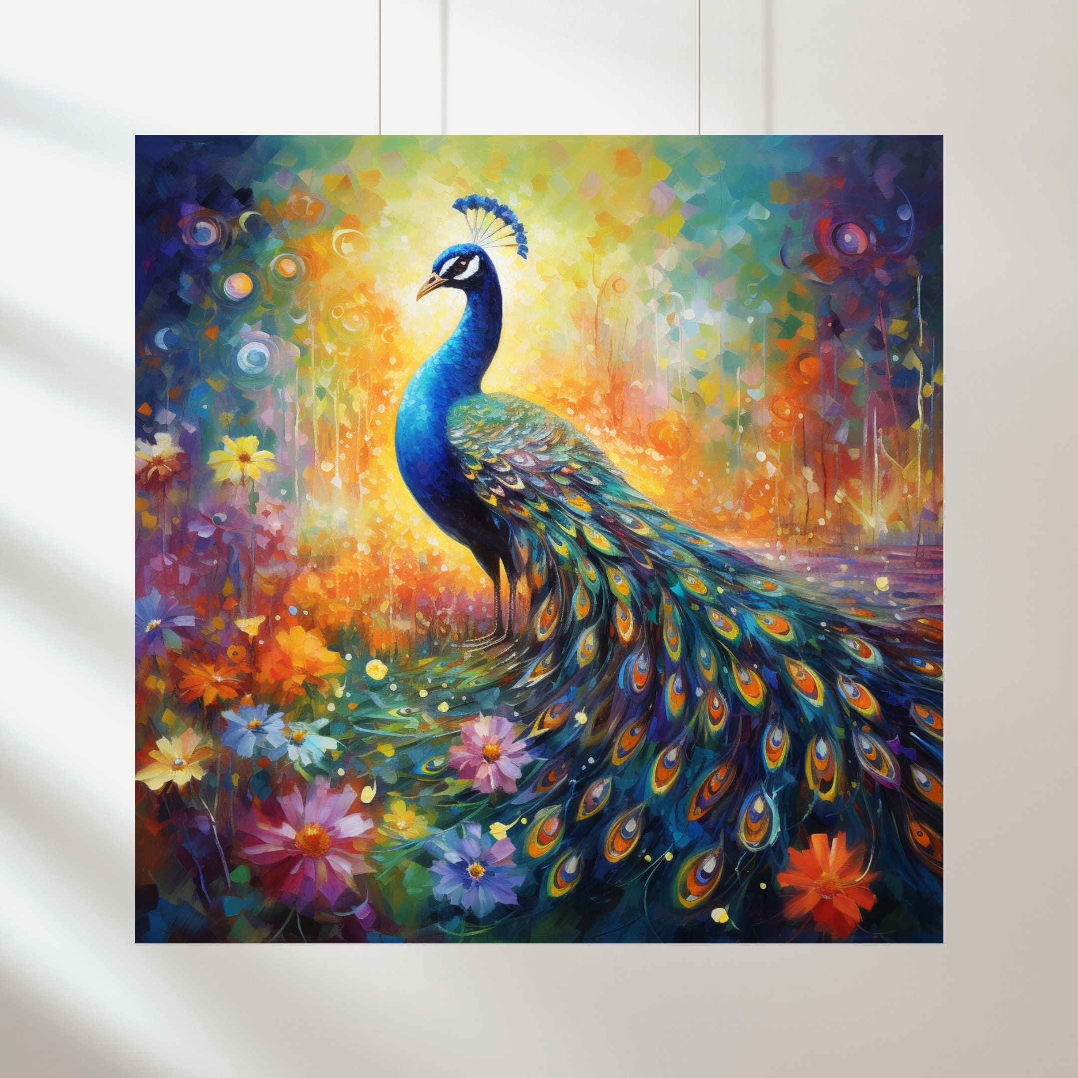 Peacock Acrylic Peacock Acrylic Painting Peacock in the Garden Garden ...