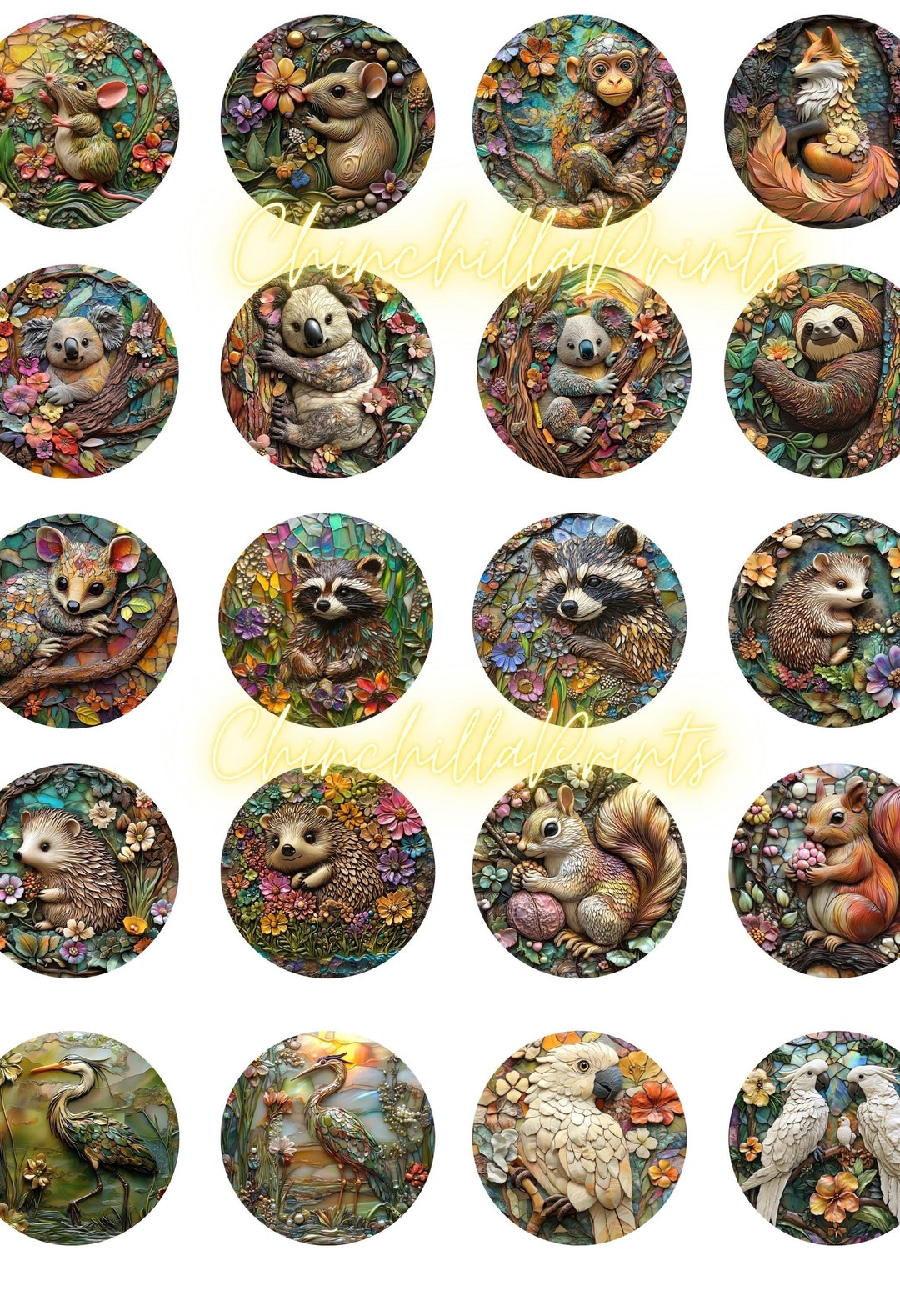 Animals 45 Mm, Birds Made of Clay 3D, Digital Images for Printing ...