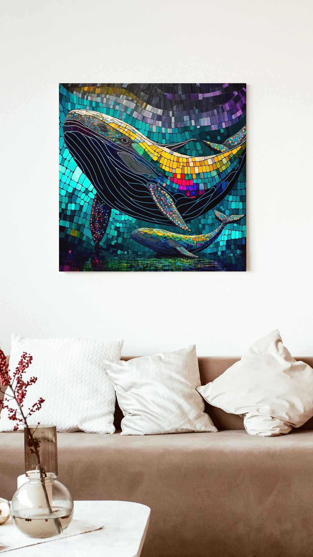 Whale Mosaic Art Whale Digital Print Mosaic Print Mosaic - Etsy