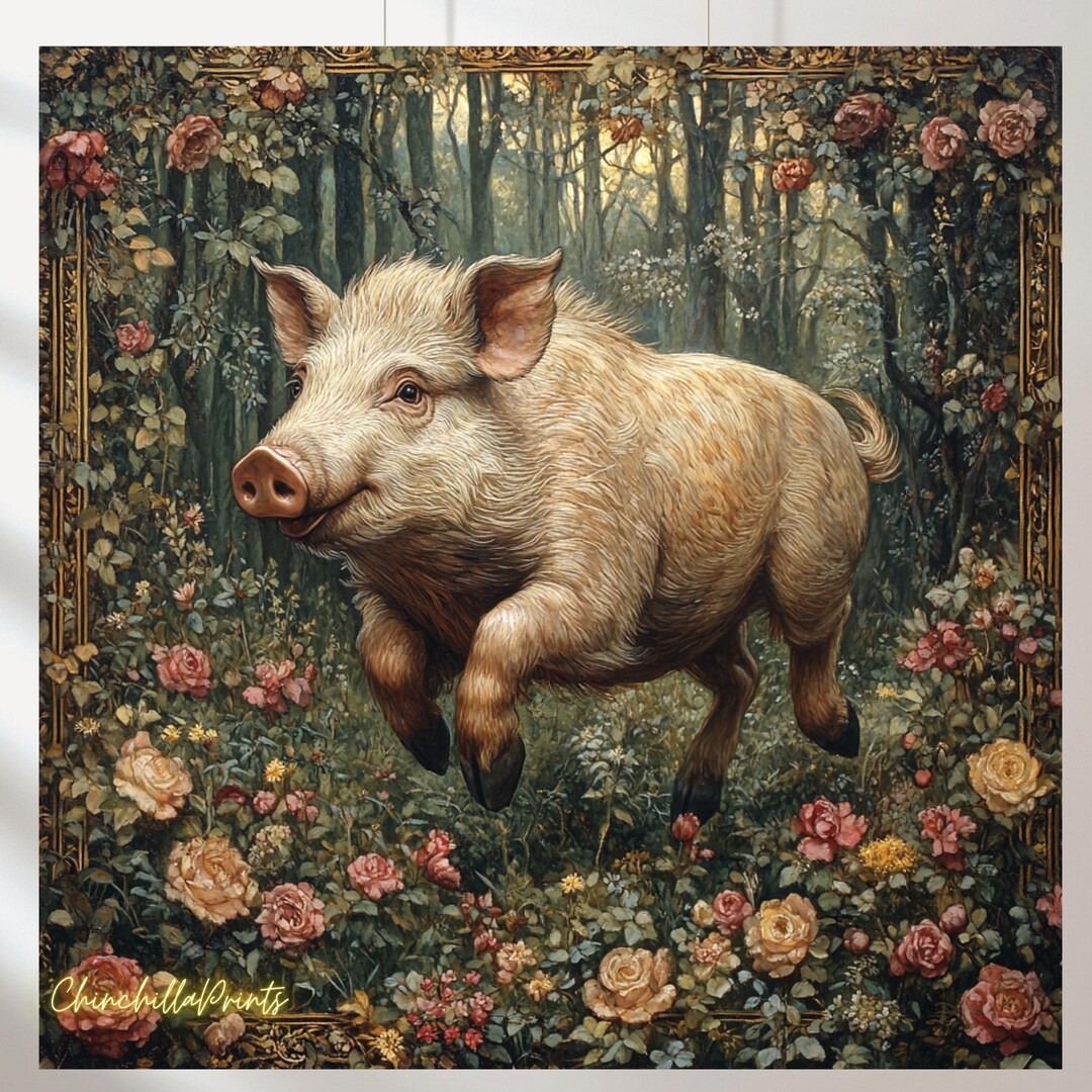 Art Nouveau, Art Deco, Wild Boar, Boar in the Woods, Boar Art Nouveau ...