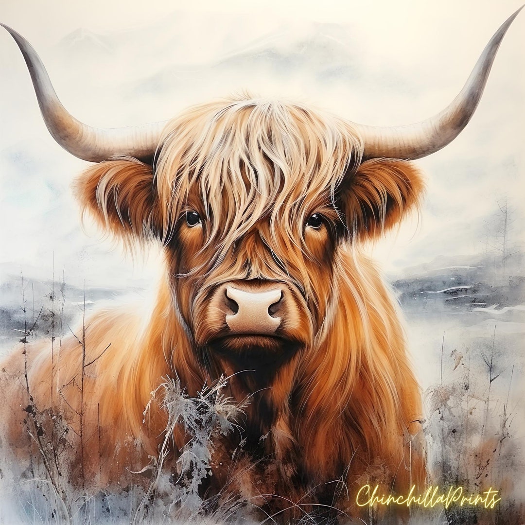 Highland Cow Set of 5, Printable Highland Cow, Highland Cow Wall Art ...