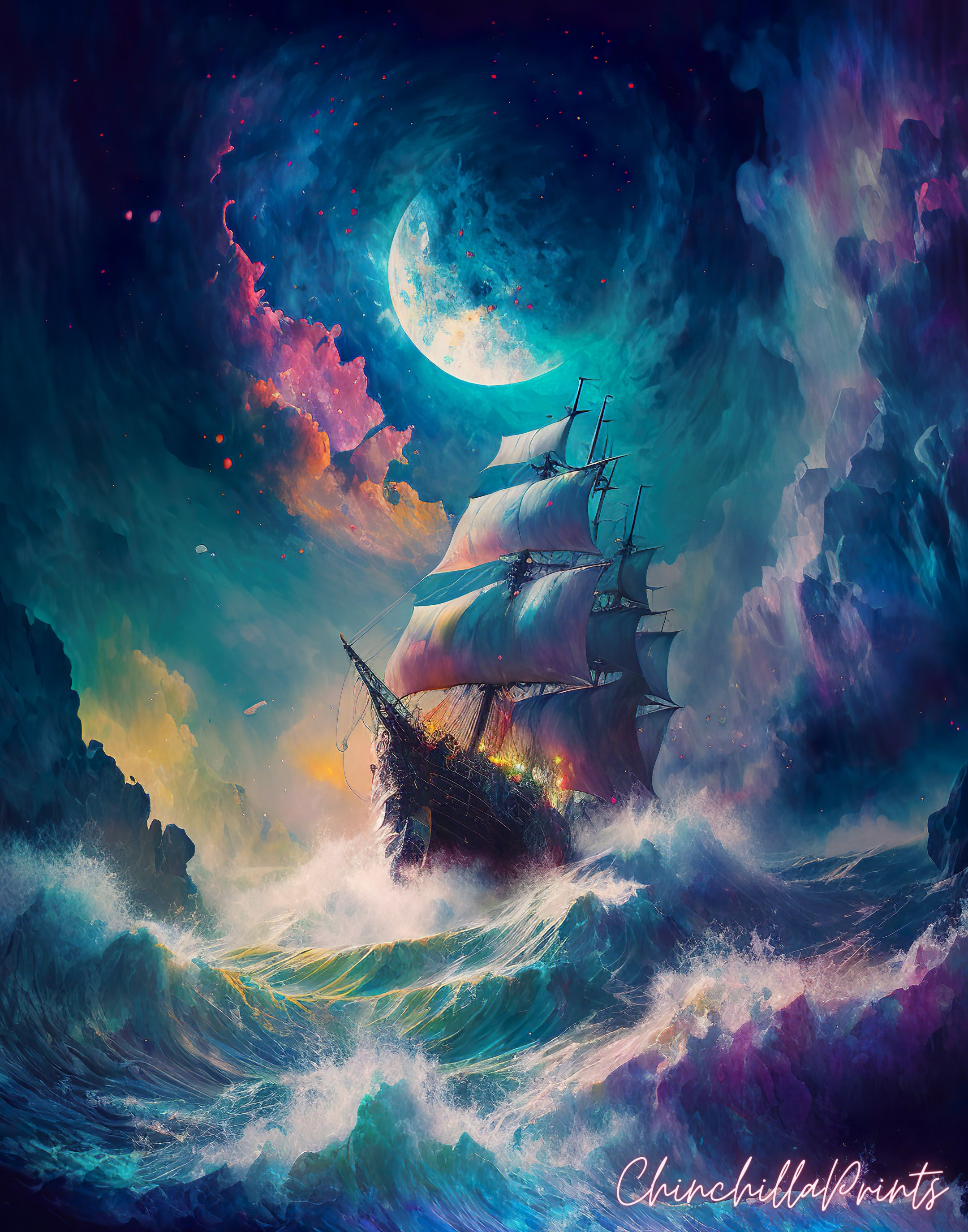 Pirate Ship Painting Night