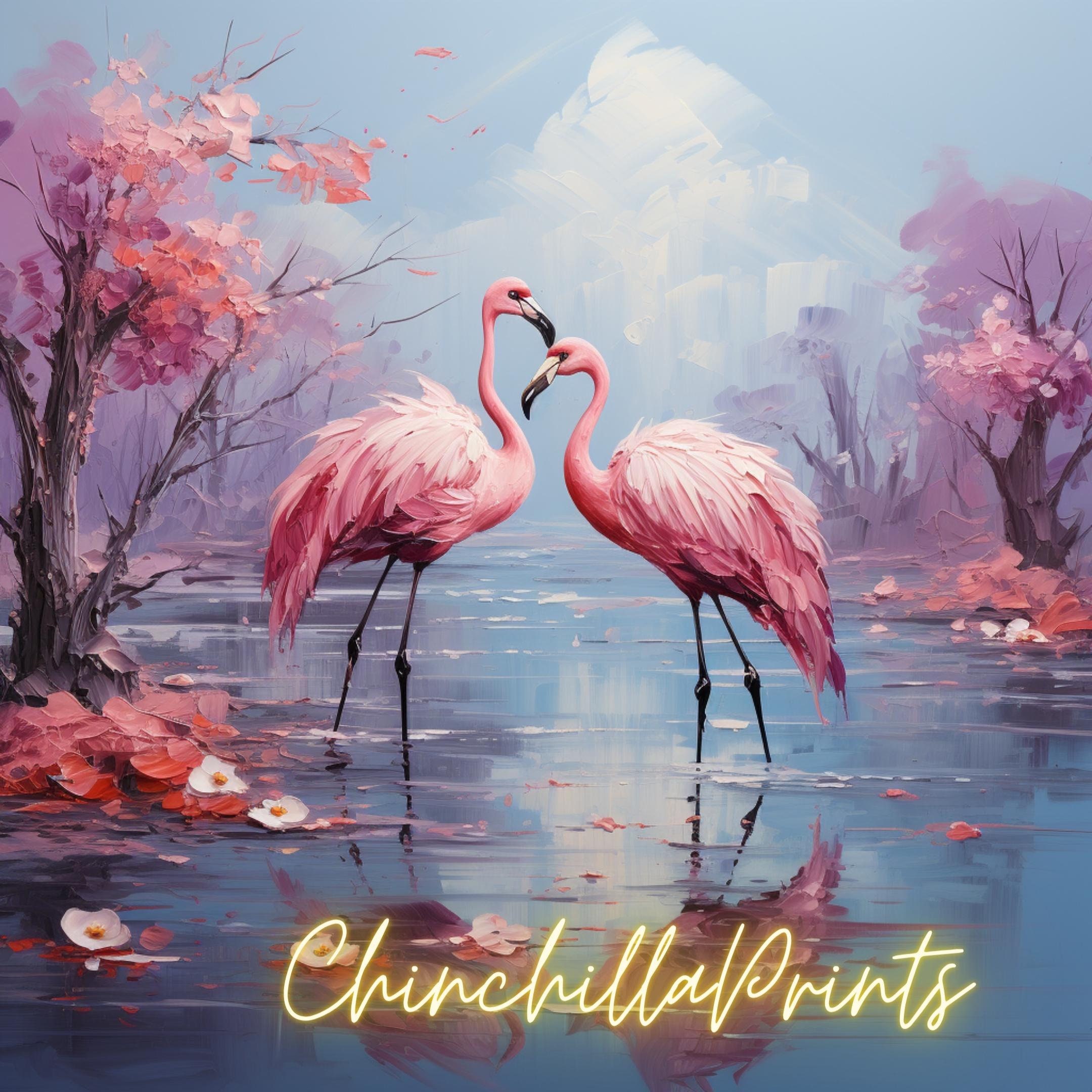 Flamingo Art Print Mid Century Modern Art Pink Flamingo Wall Decor ...