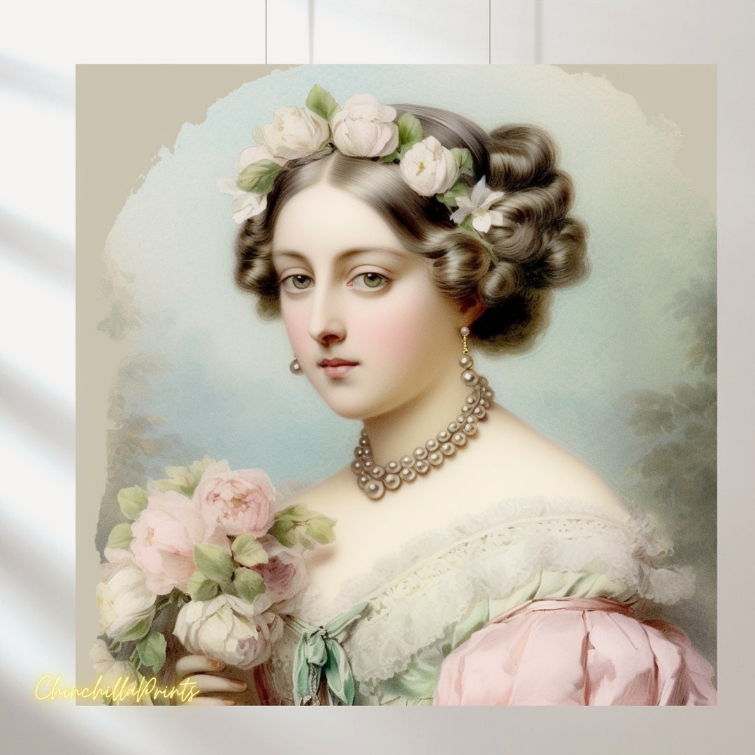 Women's Portraits Set 4 - Shabby Chic Queen Victoria in Pink Rococo ...