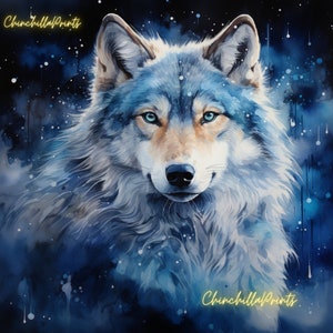 Wolf Wall Decor, Wolf Poster, Wolf Canvas Decor, Vibrant Wolf, Wall Art ...