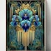 Set of 5 Art Deco Floral Stained Glass Print Set (digital Download) - Etsy