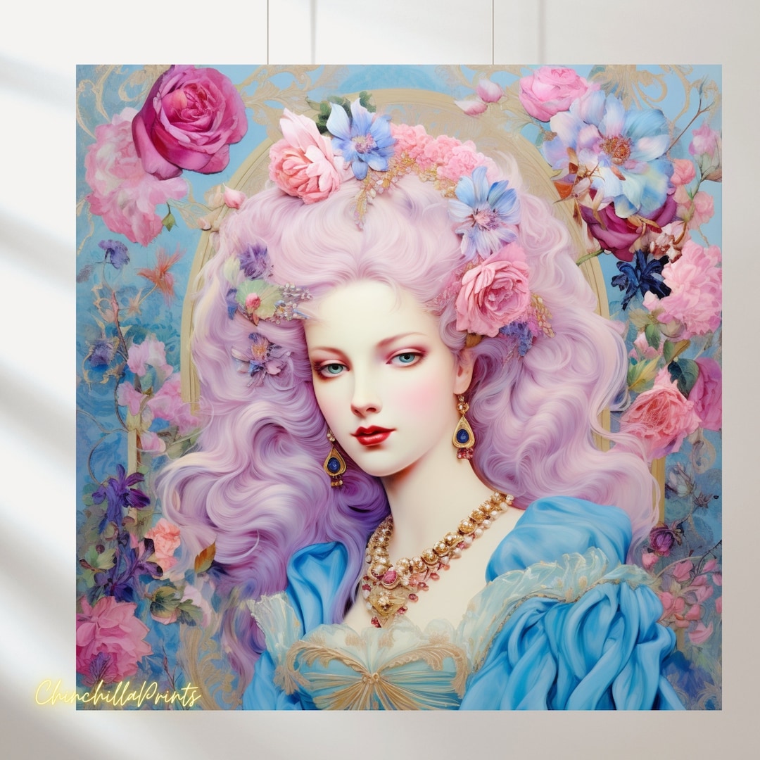 Women's Portraits Shabby Chic Marie Antoinette in Rocine Rococo Wall ...