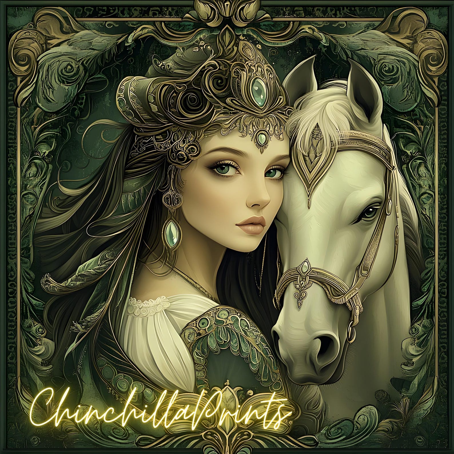 Set of 5 Epona Goddess Print: Celtic Horse Mythology (digital Download ...