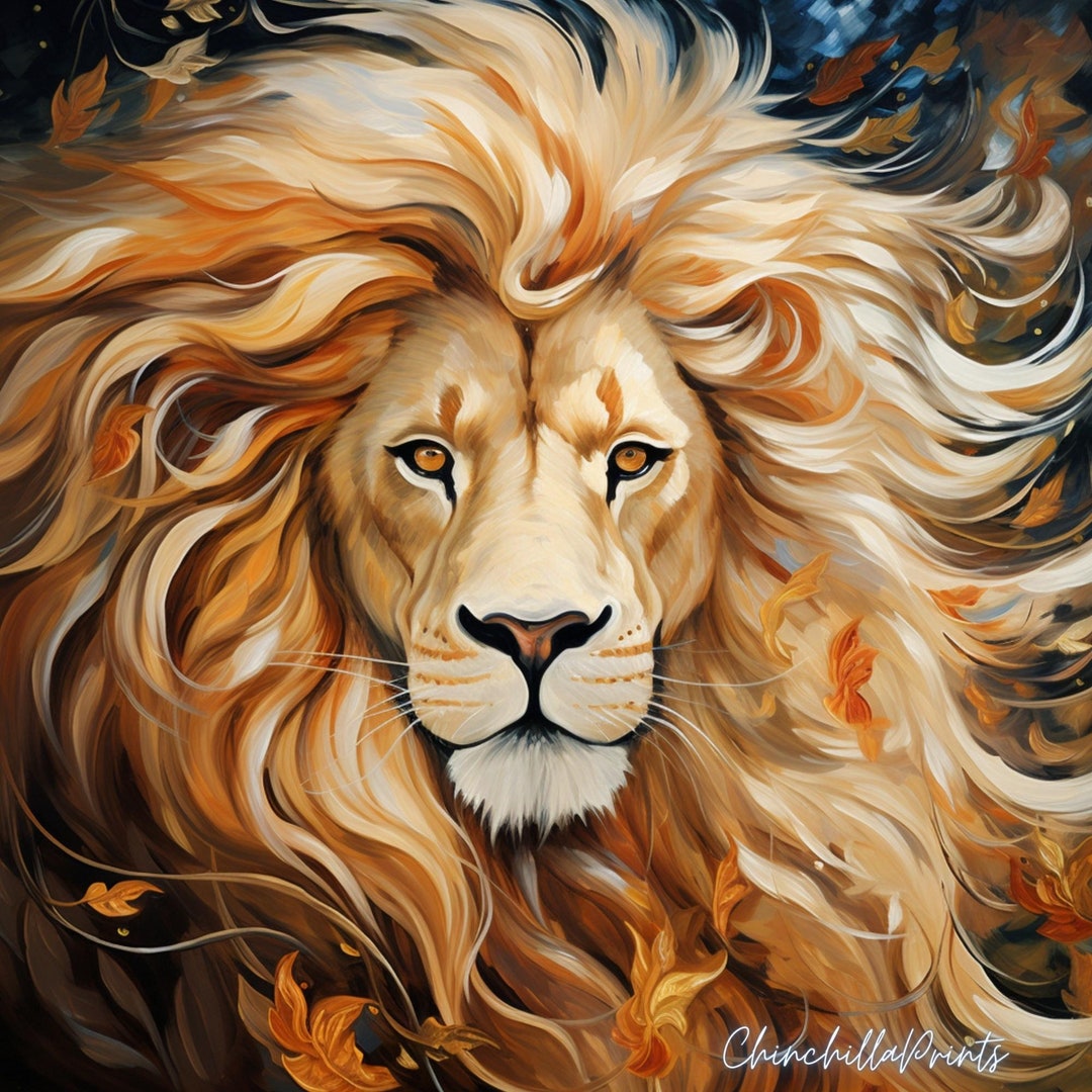 Lion & Wolf Art Prints: Maximalist Jungle Animals (digital Download ...