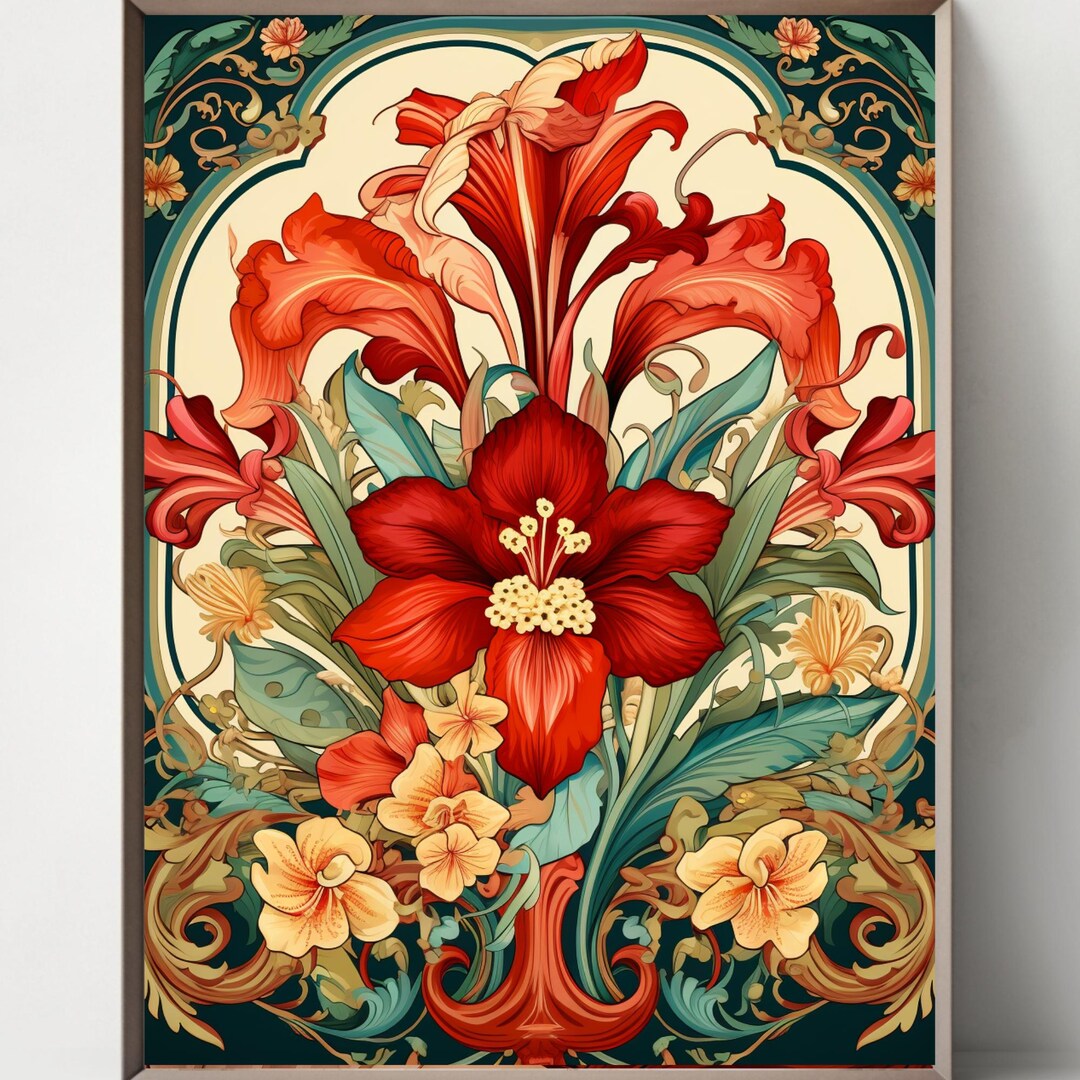 Victorian Flower Painting Set of 4 Victorian Art, Golden Age of ...