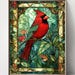 Set of 2 Red Cardinal Stained Glass Art Prints (digital Download) - Etsy