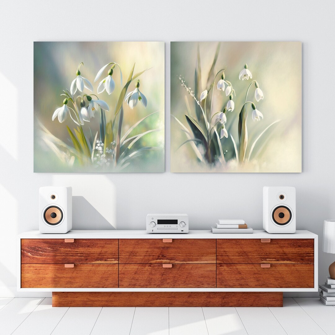 Snowdrop Flowers Art Snowdrop Digital Art Print Flower Digital Wall Art ...